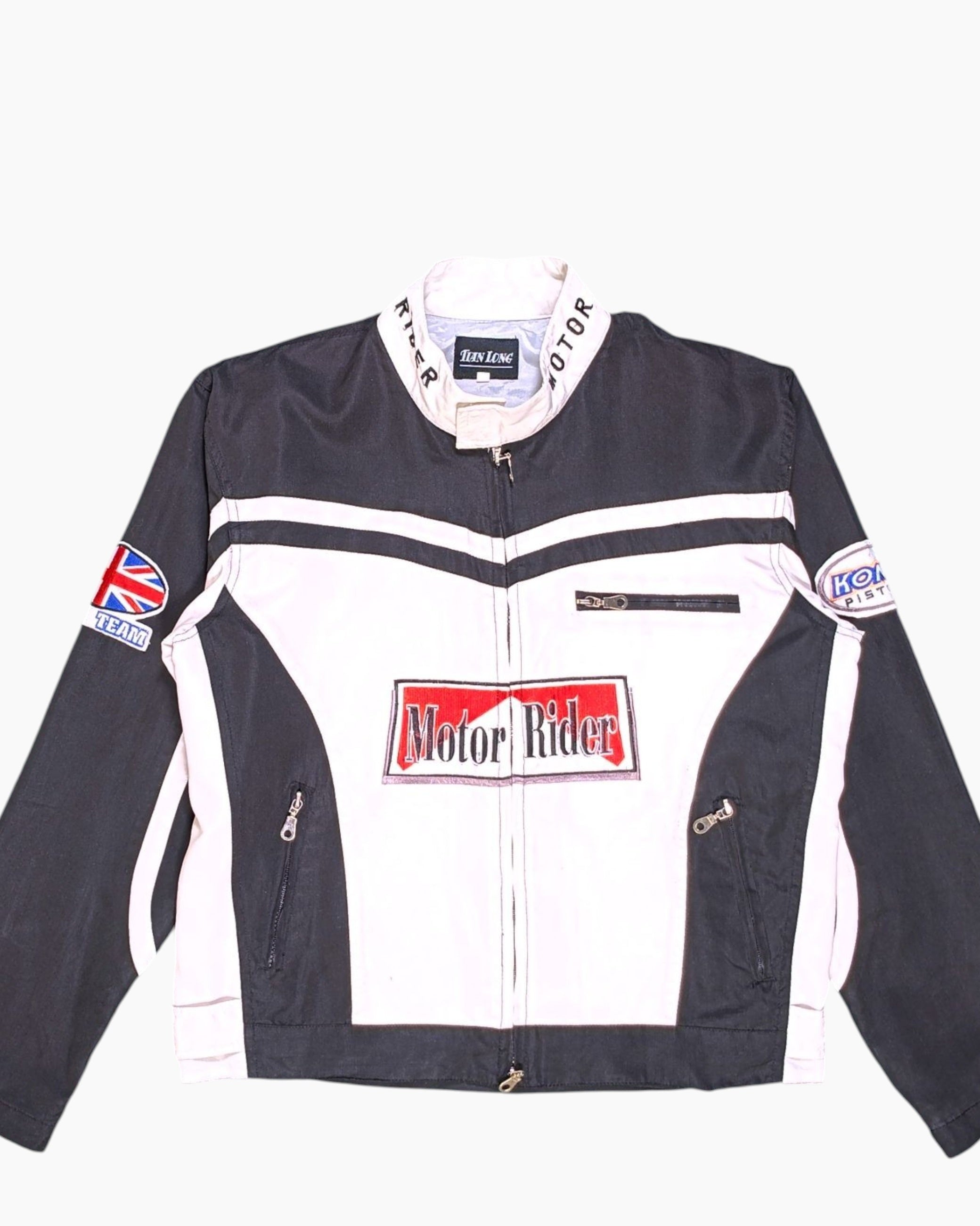Vintage Y2K TONINGTON Motorcycle Jacket L Streetwear Racing Patch ...